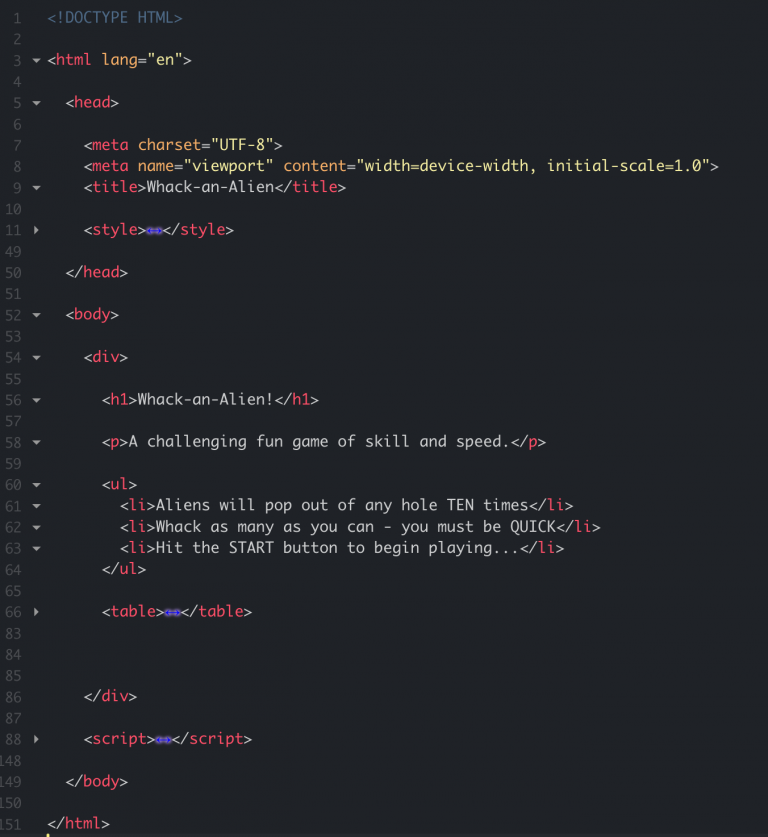 Aliens-HTML | Digitech Academy