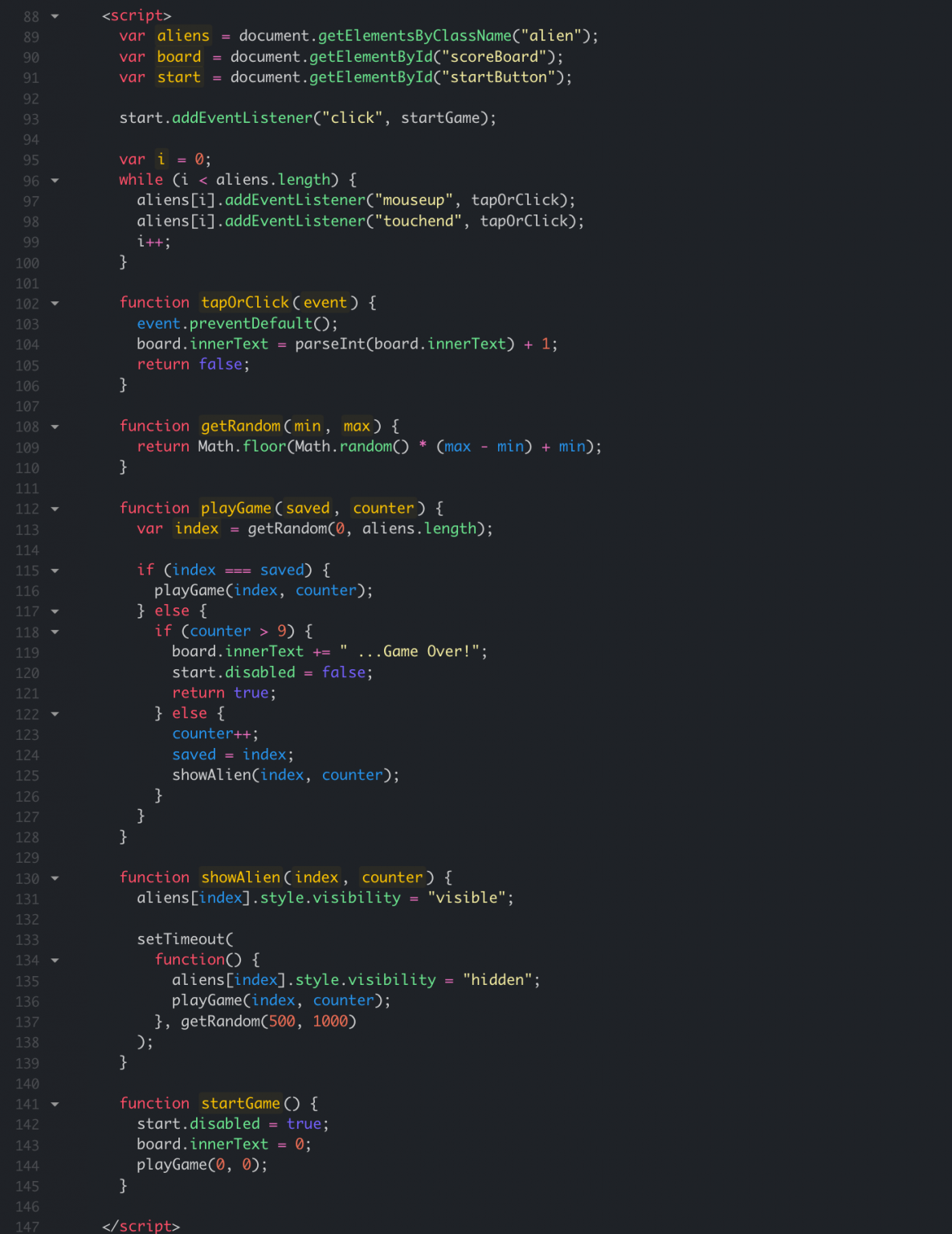 Whack-An-Alien Game | Digitech Academy